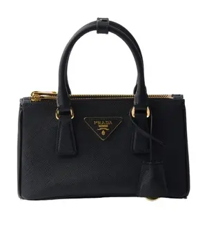 Prada Galleria Mini Saffiano Leather Bag - Black