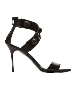 Balmain Alma Crisscross Strap Stiletto Sandals