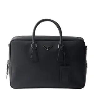 Prada Saffiano Leather Work Bag - Black