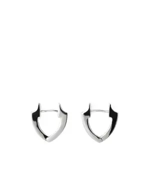Burberry Shield Slim Hoop Earrings - White