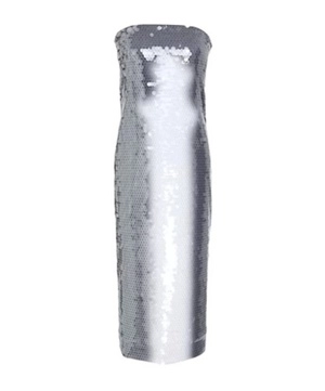 Sportmax Sequined Strapless Two-tone Dress - Gray