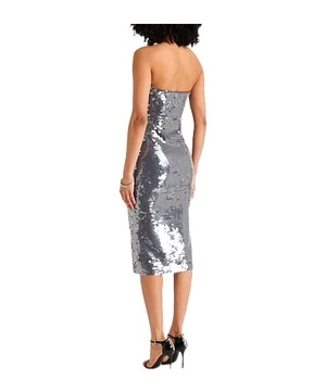Sportmax Sequined Strapless Two-tone Dress