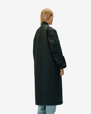 GANNI Seersucker Zipped Parka - Black