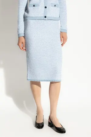 Tory Burch Cotton-blend Striped Midi Skirt
