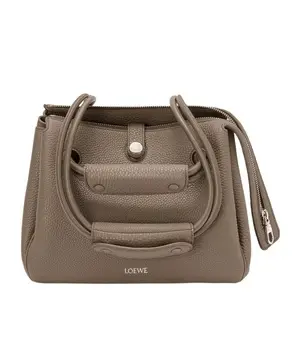 Loewe Small Madrid Bag In Supple Grained Calfskin - Taupe