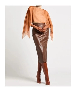 MAXCO. Max&co. Metallic Crepe Cape Effect Blouse