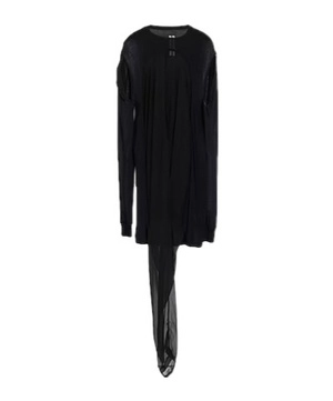 Rick Owens Solid Color Long Sleeve T-shirt Dress - Black