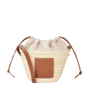 Loewe Anagram Patch Drawstring Bucket Bag - Nude