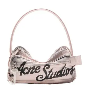 Acne Studios Logo Print Shoulder Bag - Nude
