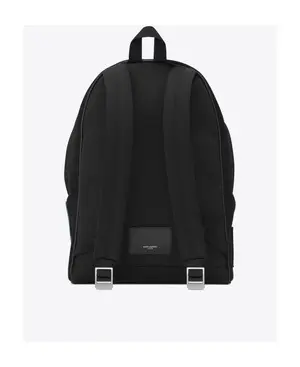 Saint Laurent City Logo-embroidered Cotton Backpack