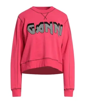 GANNI Fleece Sweatshirt - Red