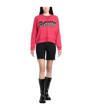 GANNI Fleece Sweatshirt - Red