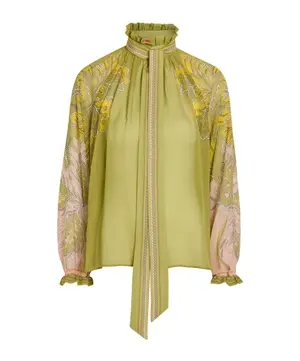 La DoubleJ Cerere Printed Silk Blouse - Green