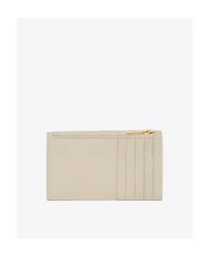 Saint Laurent Cassandre Matelassé Fragments Flap Card Case In Quilted Lambskin