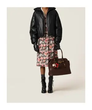 Miu Miu Padded Nappa Leather Hooded Jacket