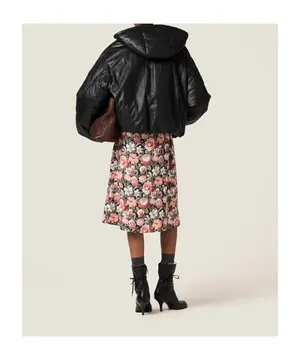 Miu Miu Padded Nappa Leather Hooded Jacket
