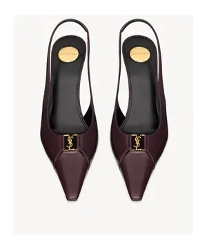Saint Laurent Babylone Bretuel Slingback Pumps In Smooth Leather