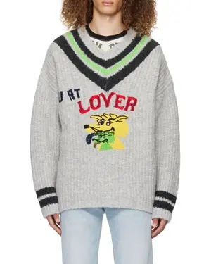 ERL Embroidered V-neck Jumper
