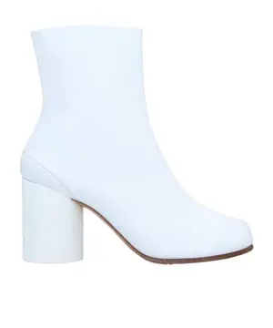 MAISON MARGIELA Solid-color Leather Ankle Boots - White