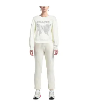 GANNI Solid-color Suede Sweatshirt