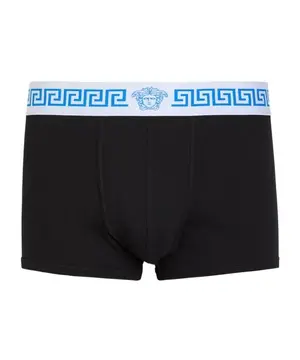 Versace Low-rise Stretch-cotton Trunks - Black
