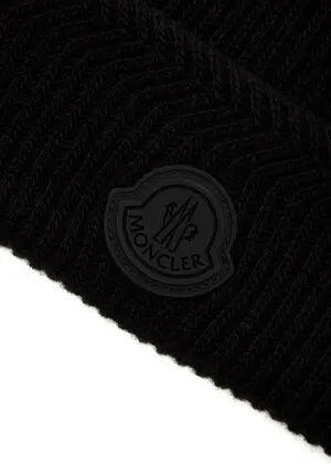 Moncler Ribbed Wool And Cashmere-blend Beanie