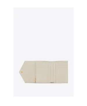Saint Laurent Cassandre Matelassé Compact Tri Fold Wallet In Quilted Lambskin