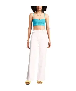 GANNI Straight-leg Pants With Tie-dye Design And Belt Buckle Detail