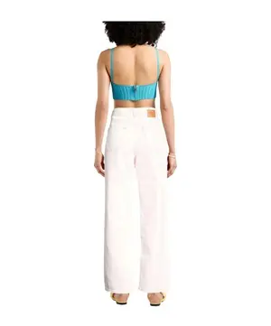 GANNI Straight-leg Pants With Tie-dye Design And Belt Buckle Detail
