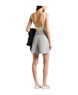 Brunello Cucinelli Striped Belted Twill Shorts