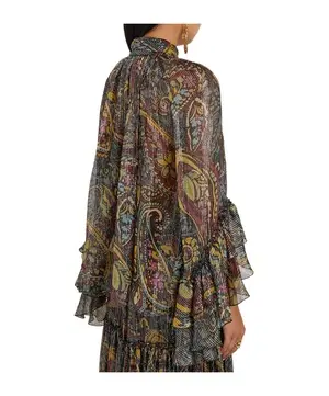 Etro Printed Metallic-silk Shirt