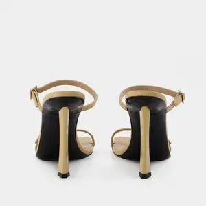 By Far Flick 90mm Square Toe Sandals - Nude