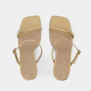 By Far Flick 90mm Square Toe Sandals - Nude