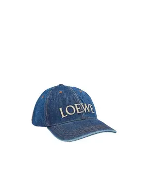Loewe Logo-embroidered Denim Cap - Blue