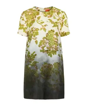 La DoubleJ Swing Floral-print Woven Mini Dress - Green