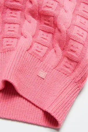 Acne Studios Face Logo-appliqué Cable-knit Jumper