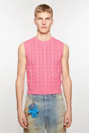 Acne Studios Face Logo-appliqué Cable-knit Jumper