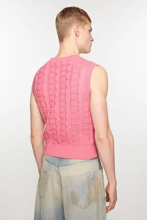 Acne Studios Face Logo-appliqué Cable-knit Jumper