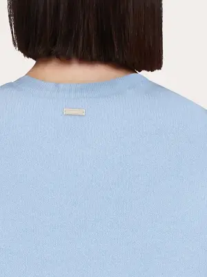 FERRAGAMO Layered Cashmere Sweater - Light Blue