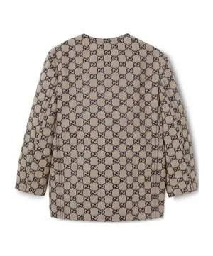 Gucci Gg-patterned Collarless Jacket