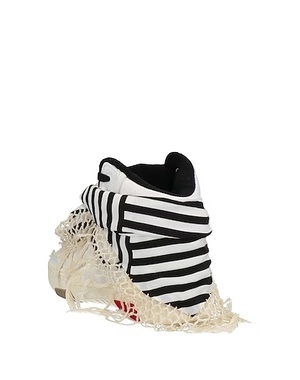 Saint Laurent High-top Leather Sneakers With Decorative Scarf