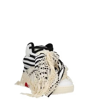 Saint Laurent High-top Leather Sneakers With Decorative Scarf