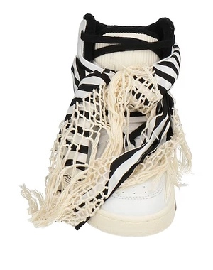 Saint Laurent High-top Leather Sneakers With Decorative Scarf