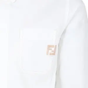 Fendi Logo Embroidered Cotton Shirt