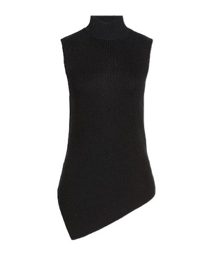 Rag & Bone Solid Sleeveless Turtleneck Knit Top - Black
