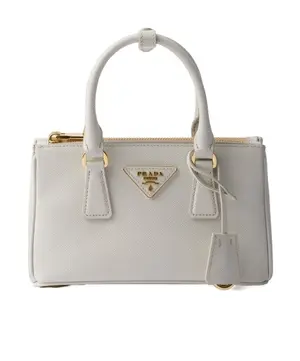Prada Galleria Mini Saffiano Leather Bag - Chalk White