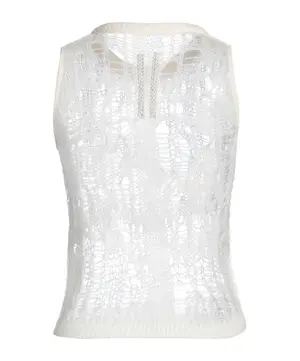 Rick Owens Minimalist Sleeveless Knit Top - White