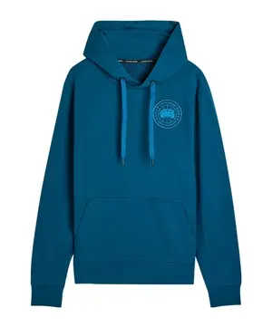 Canada Goose Hooded Embroidered Cotton Sweatshirt - Blue
