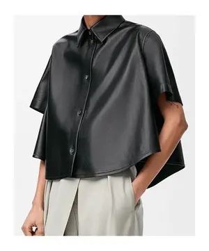 Loewe Short Sleeve Trapeze Shirt In Nappa Lambskin