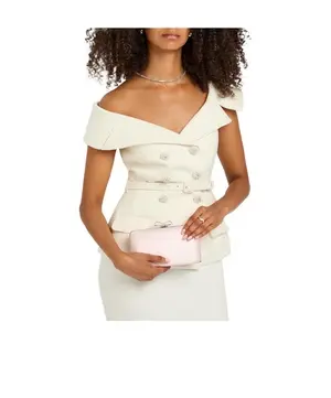 SELF-PORTRAIT Crystal Bow-embellished Satin Clutch
